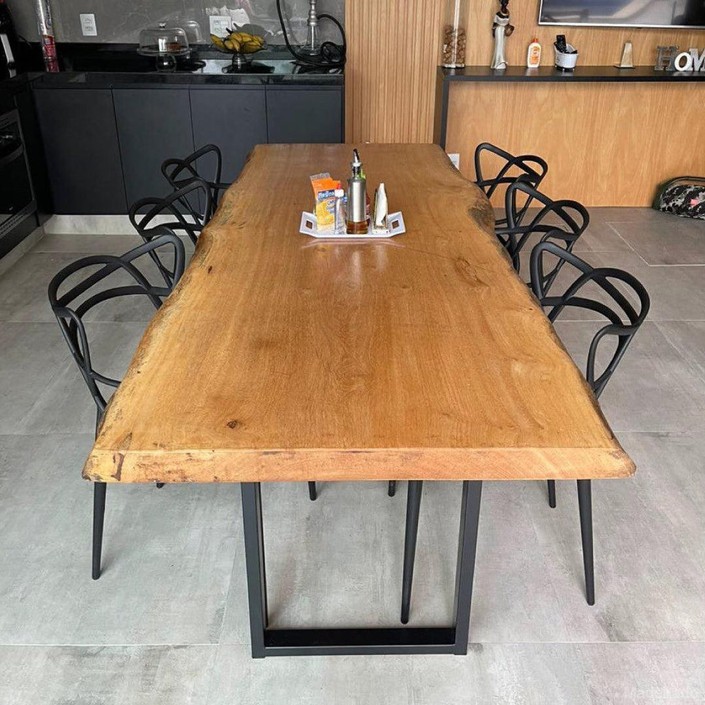 Mesa de Jantar Rústica 180x90 - Até 06 Lugares com Bordas Orgânicas ...